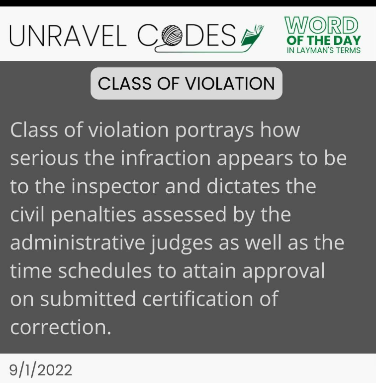 Class Of Violation